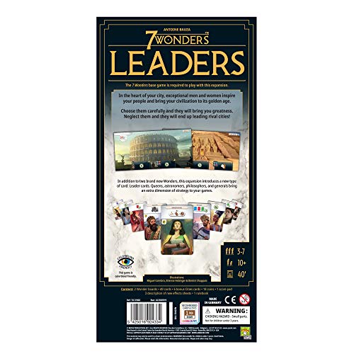 7 Wonders Leaders Board Game EXPANSION (New Edition) | Family Board Game | Civilization Board Game for Adults| Strategy Board Game for Game Night | 3-7 Players | Ages 10+ | Made by Repos Production