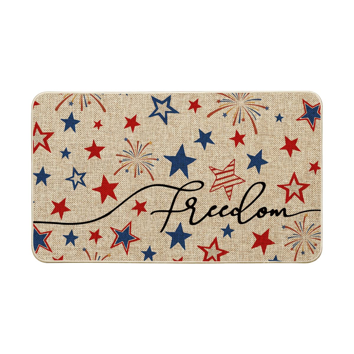 Artoid Mode Stars Freedom Patriotic 4th of July Doormat, Memorial Day Home Decor Switch Rug Door Mat Floor Mat for Indoor Outdoor 17x29 Inch