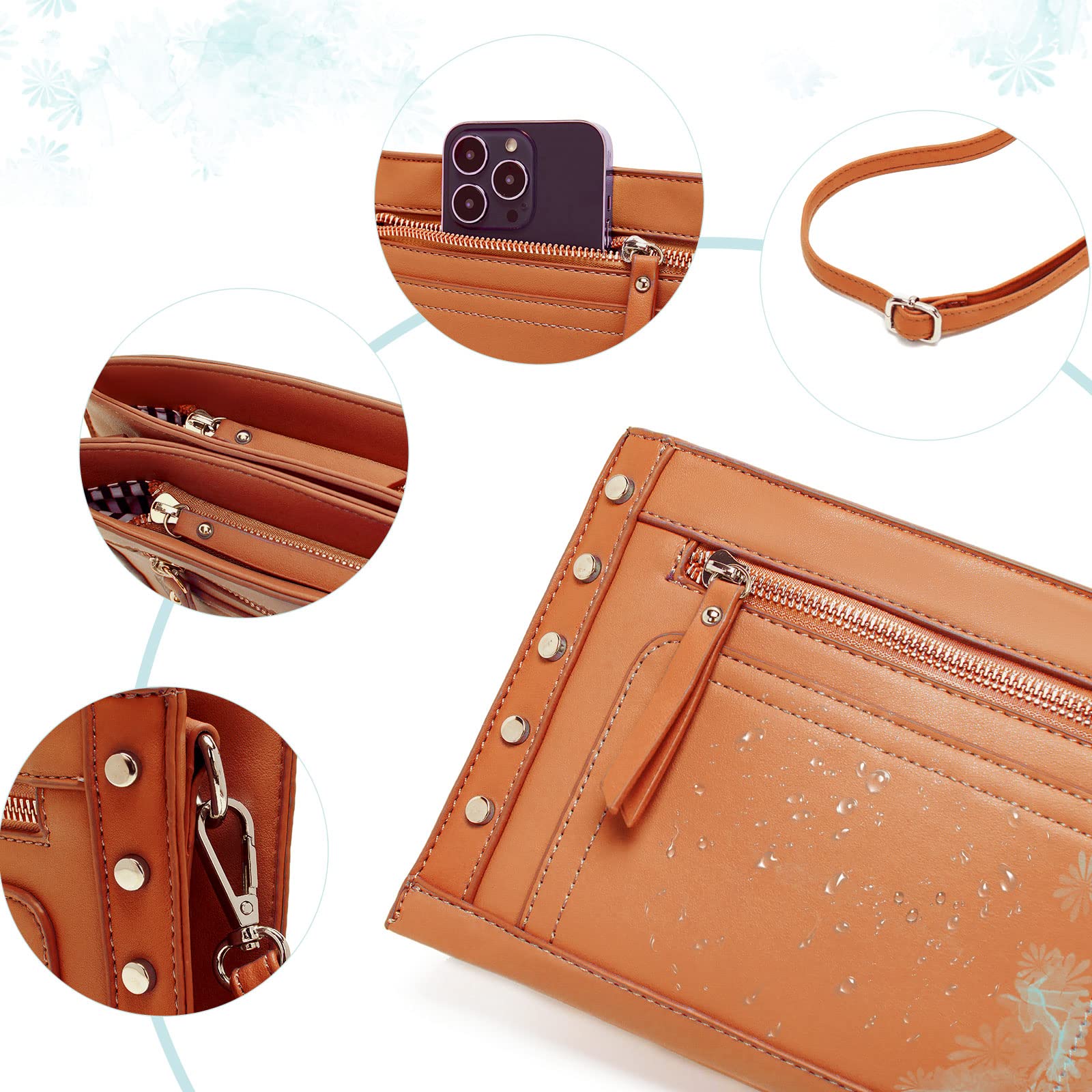 ACUARIO Small Crossbody Bags for Women-PU Leather Handbag Shoulder Strap Bags Purses