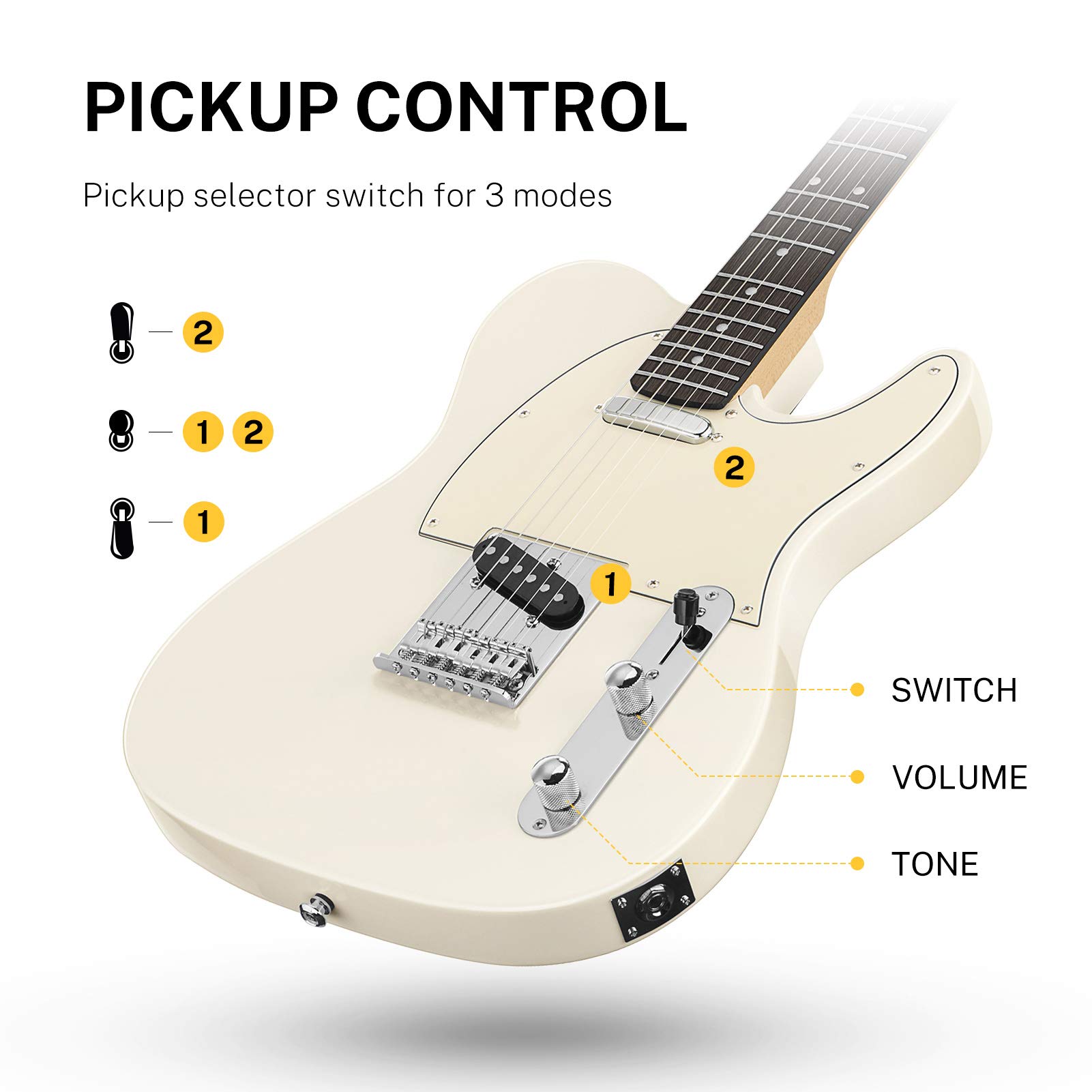 Donner 39 Inch TL Electric Guitar & Mini Guitar Amp Digital, 5W Wireless Small Electric Guitar Amplifier, Cyclops Guitar Combo Amp with 7 Amplifier Models 3 Types of Effects: Mod, Delay, Reverb and Dr