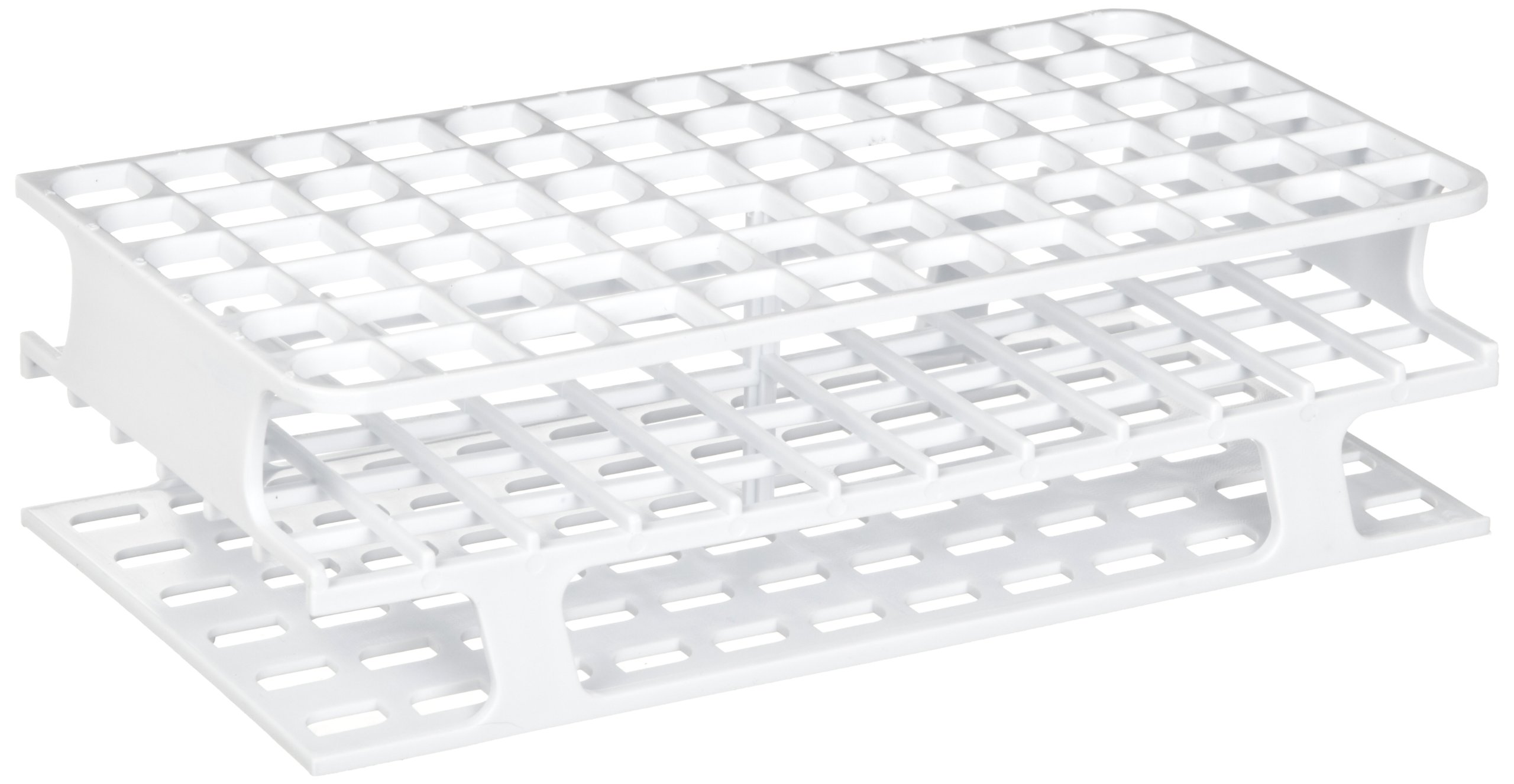 Heathrow Scientific HS27552A OneRack Tube Rack, Full Size, Polypropylene (PP), 16mm, 72 Wells, White (Pack of 8)