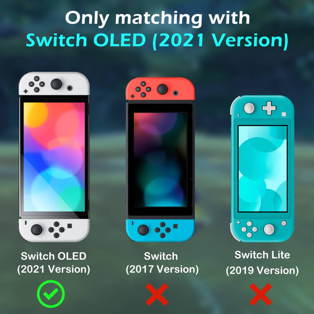 DLseego Animal Crossing Switch OLED Case Protective Cover Dockable Hard Shell Joy Con Skin Accessory With 4PCS Thumb Grips Caps and 2PC Screen Protectors