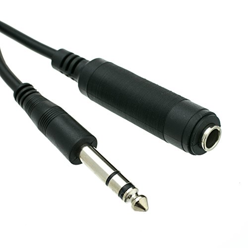 Cable Central LLC (Single Pack 1/4 inch Male to Female Stereo Extension Cable for Headphone Guitar - 50 Feet - Silver Plated Audio Cord Stereo Extender 50 Ft