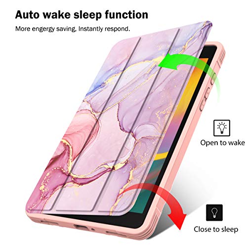 PIXIU compitable with Samsung Galaxy Tab A 8.0 2019 Case T290 T295, Slim Lightweight Stand Folio PU Leather Case for Tab A 8.0 2019 without S Pen Model SM-T290 (Wi-Fi) SM-T295 (LTE) (Purple Marble)