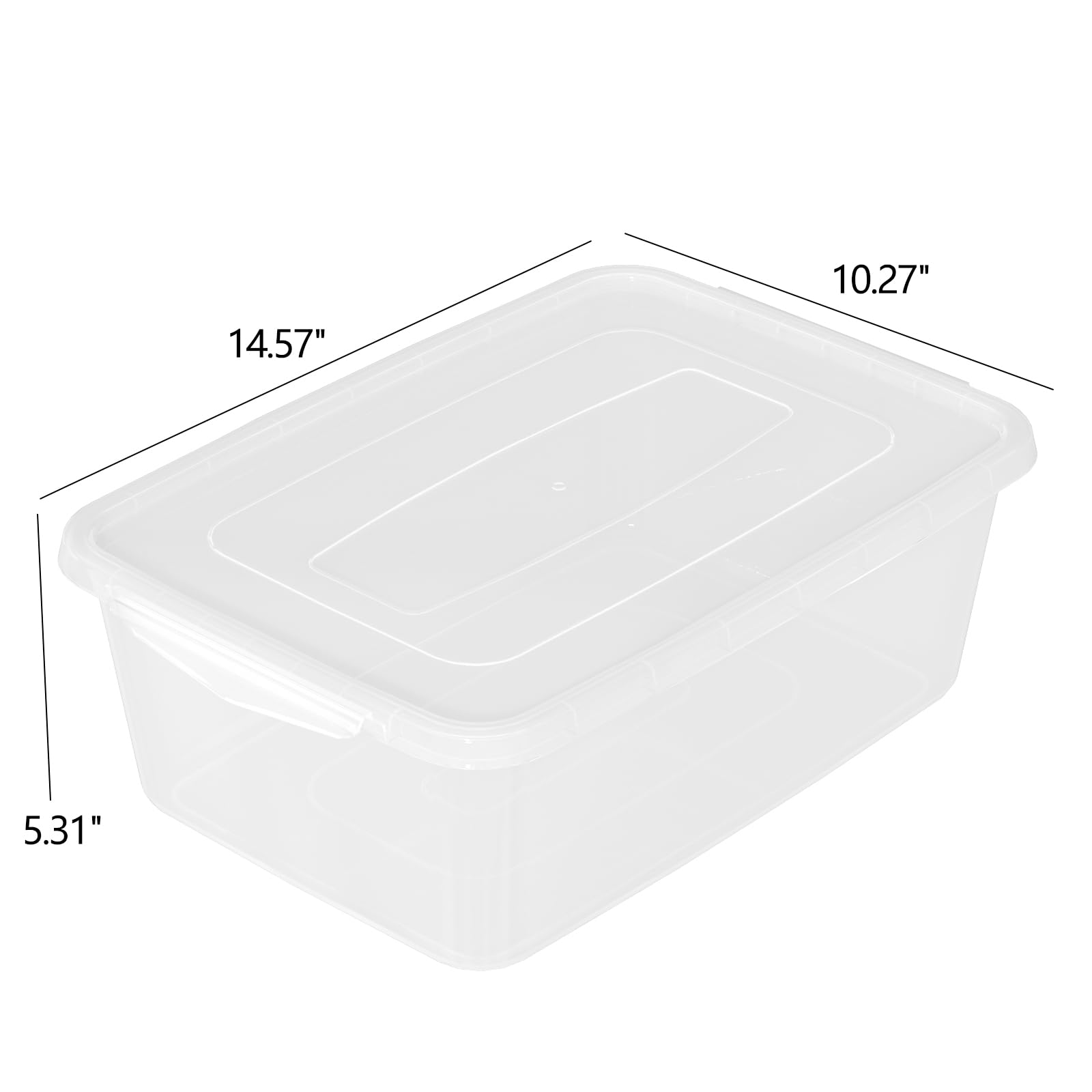 Quickquick 14 Quart Clear Plastic Storage Bin, Plastic Latching Containers with Lids, 4 Packs