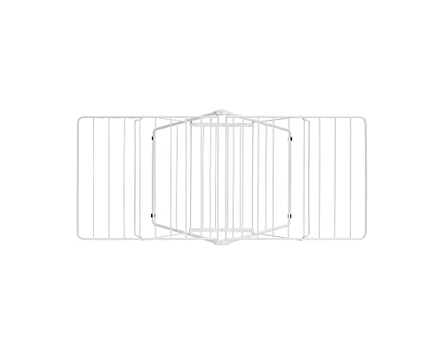 Brabantia HangOn Laundry Drying Rack (20m / Fresh White) Compact, Foldaway, Adjustable Indoor Stainless Steel Clothes Horse