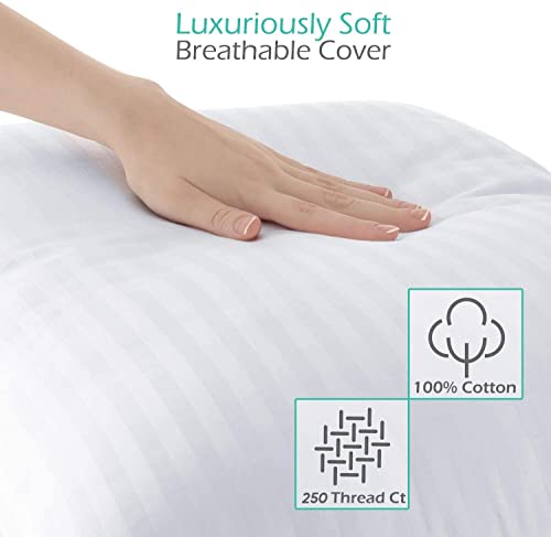 Nestl Bed Pillows for Sleeping - Down Alternative Sleep Pillows Standard Size Set of 2-100% Cotton Pillow with Polyester Fiber Filling - Soft and Fluffy Pillow 20 x 26 Inches