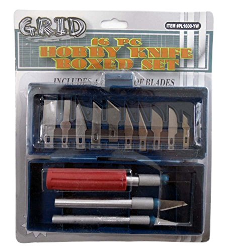 BLADE PRO 16 Piece Hobby Knife Set | 13 Razor-Sharp Blades & 3 Professional Handles | Custom Fit Storage Box 4" x 8" (10.16 cm x 20.32 cm) | Essential Craft Toolkit