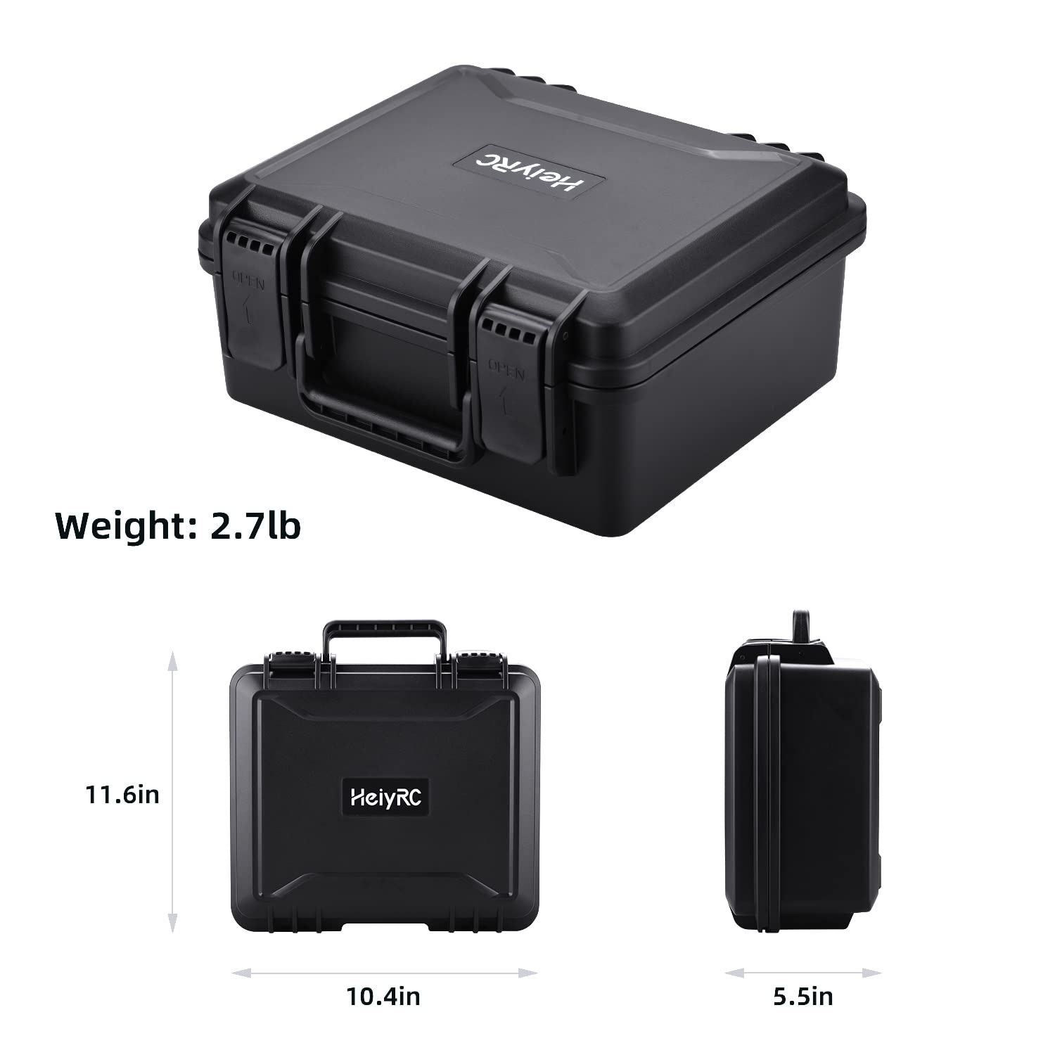 HeiyRC Waterproof Hard Case Compatible with Oculus Quest 2 VR Gaming Headset Controller Storage Travel Carrying Case Hardshell Box with Pre-Cut EVA Foam