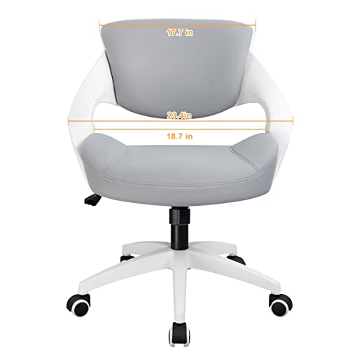 BOJUZIJA Ergonomic Office Computer Desk Kid Study Chair Waist Support Function Swivel 360° for Home&Office (Grey)