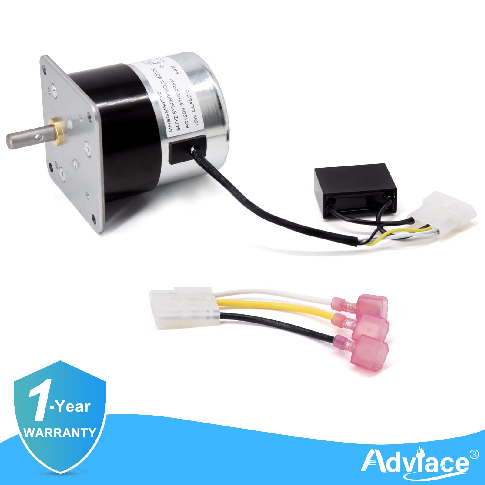 Adviace SRV7000-670 Feed Auger Motor for Pelpro PP130 PP60 PP70 PP130-B PP130B PPC90 TSC90 Pellet Stoves, 2RPM Auger Motor for Pleasant Hearth PH50CABPS PH35PS PH50PS Pellet Stoves