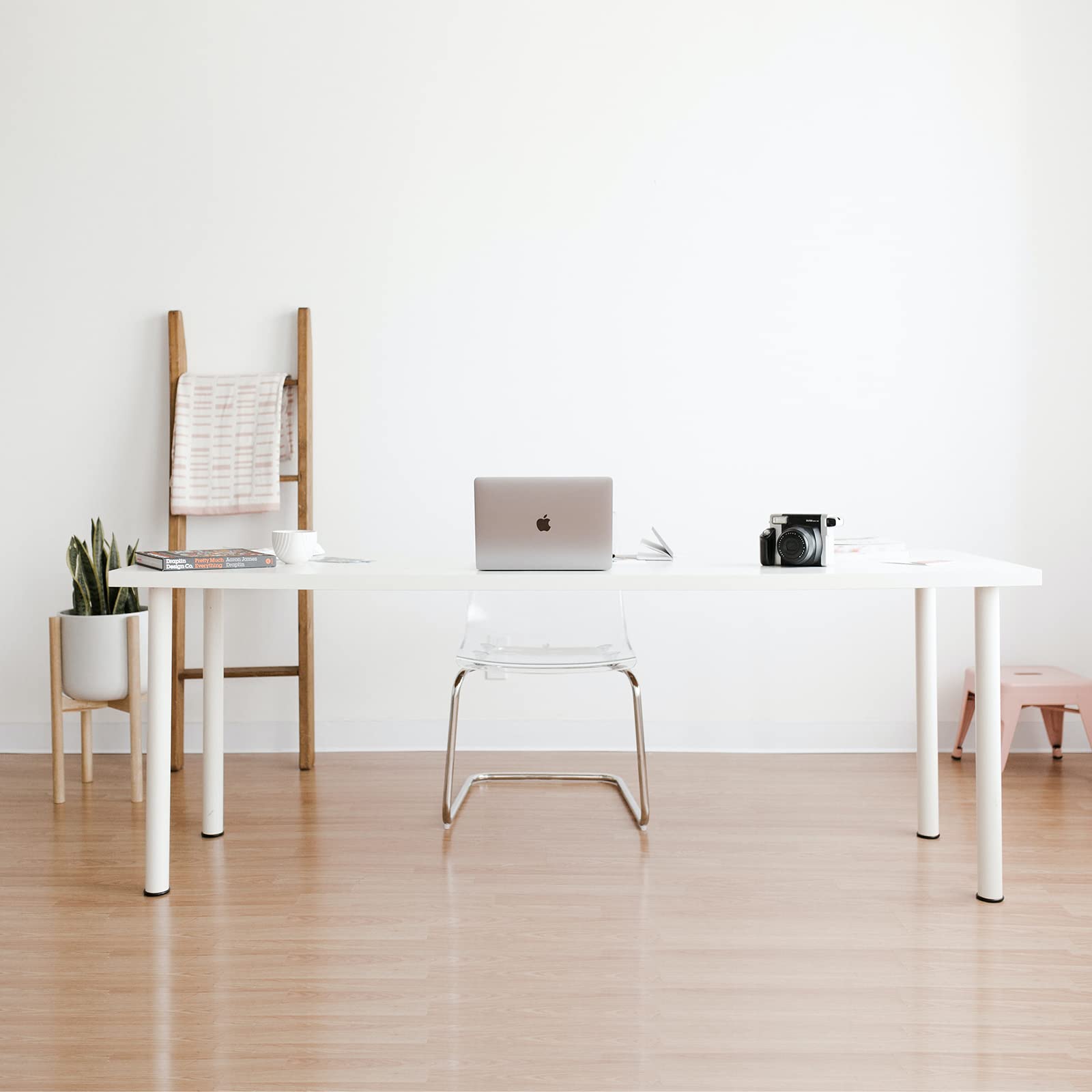 Kaboon 48x26 inches Tabletop, Solid One-Piece Desktop for Sit Stand Desk, Double Desks, L Desk DIY,Wood Countertop Home or Commercial Use,1 inch Thick,White, 26" D x 48" W