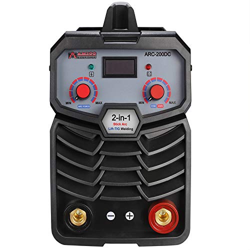 Amico ARC-200DC, 200 Amp Professional Stick Arc TIG Welder, Use E6010 E6011 E6013 E7014 E7018 etc. 80percent Duty Cycle Full Size Grey