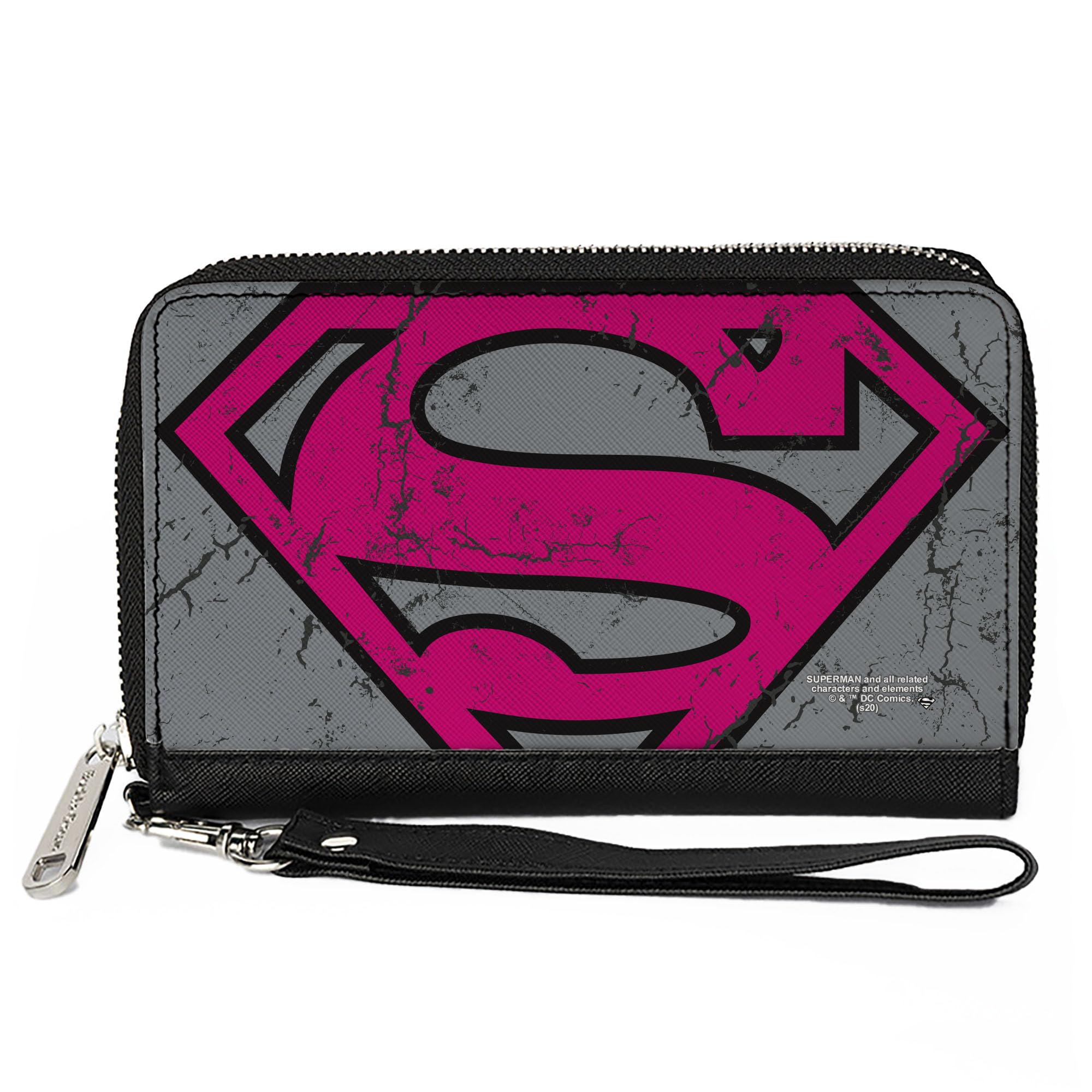 Buckle-Down Women's PU Zip Around Wallet Rectangle-Superman, 7.5"x4.5"
