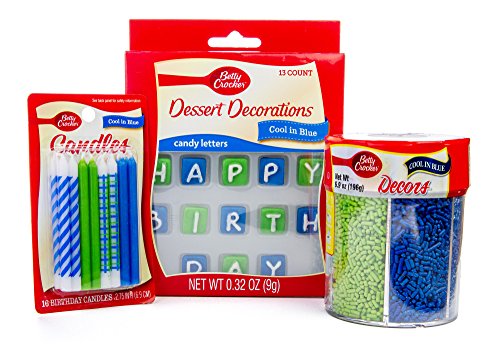 Betty Crocker Cool in Blue Birthday Candles, 16 Count (Pack of 1)