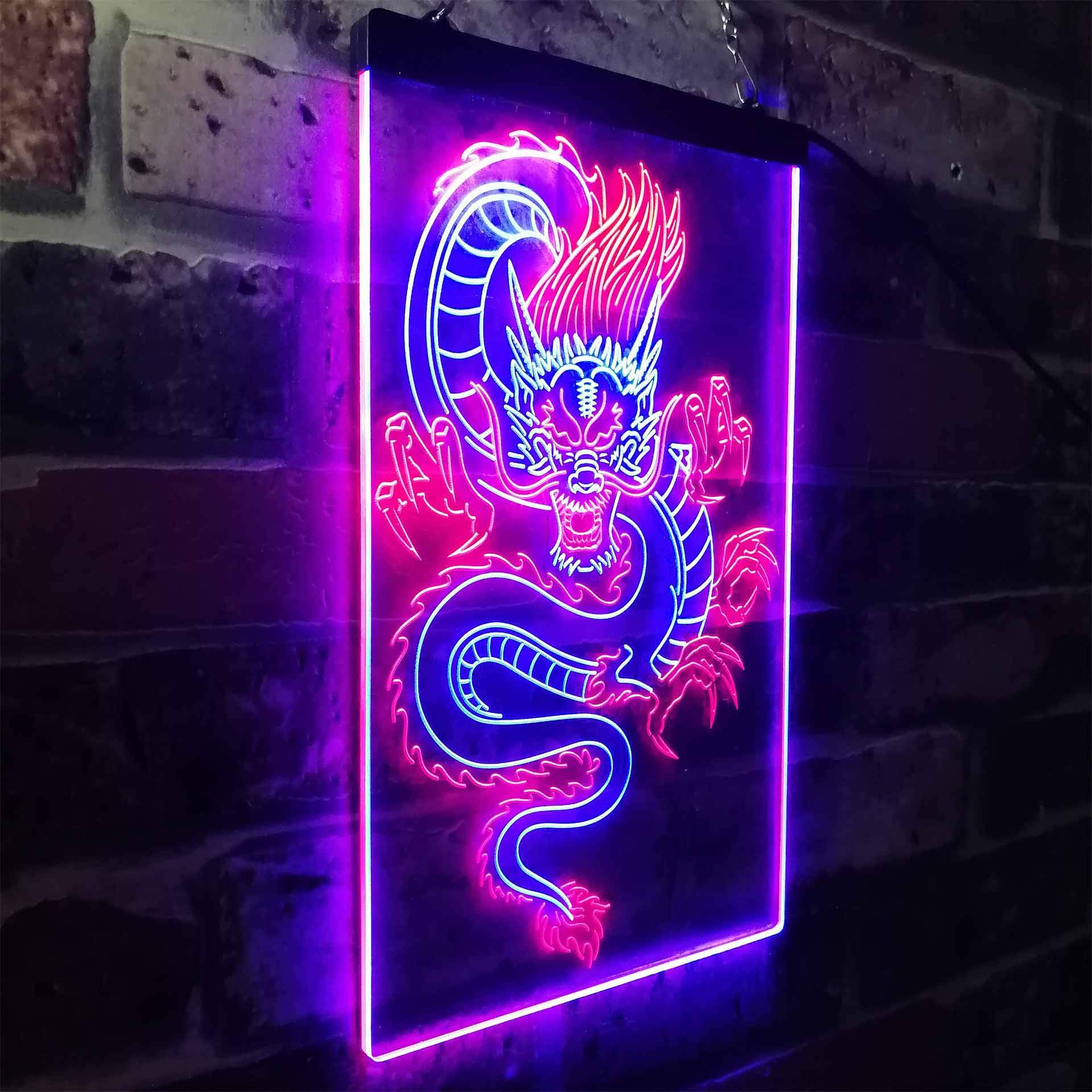 ADVPRO Chinese Dragon Room Display Dual Color LED Neon Sign Blue & Red 12" x 16" st6s34-i3225-br