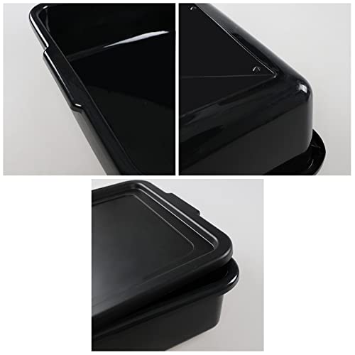Fiaze 3 Packs Plastic Bus Tubs, 13L Commercial Bus Tubs with Lid, Food Service Tub, Black