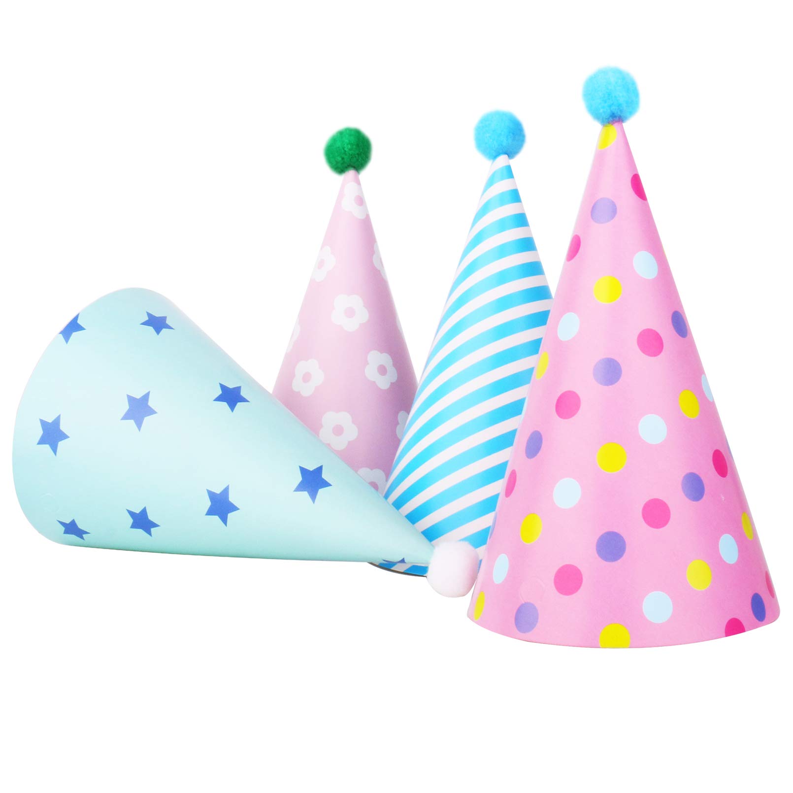 Beurio Birthday Party Cone Hats, 12 PCS