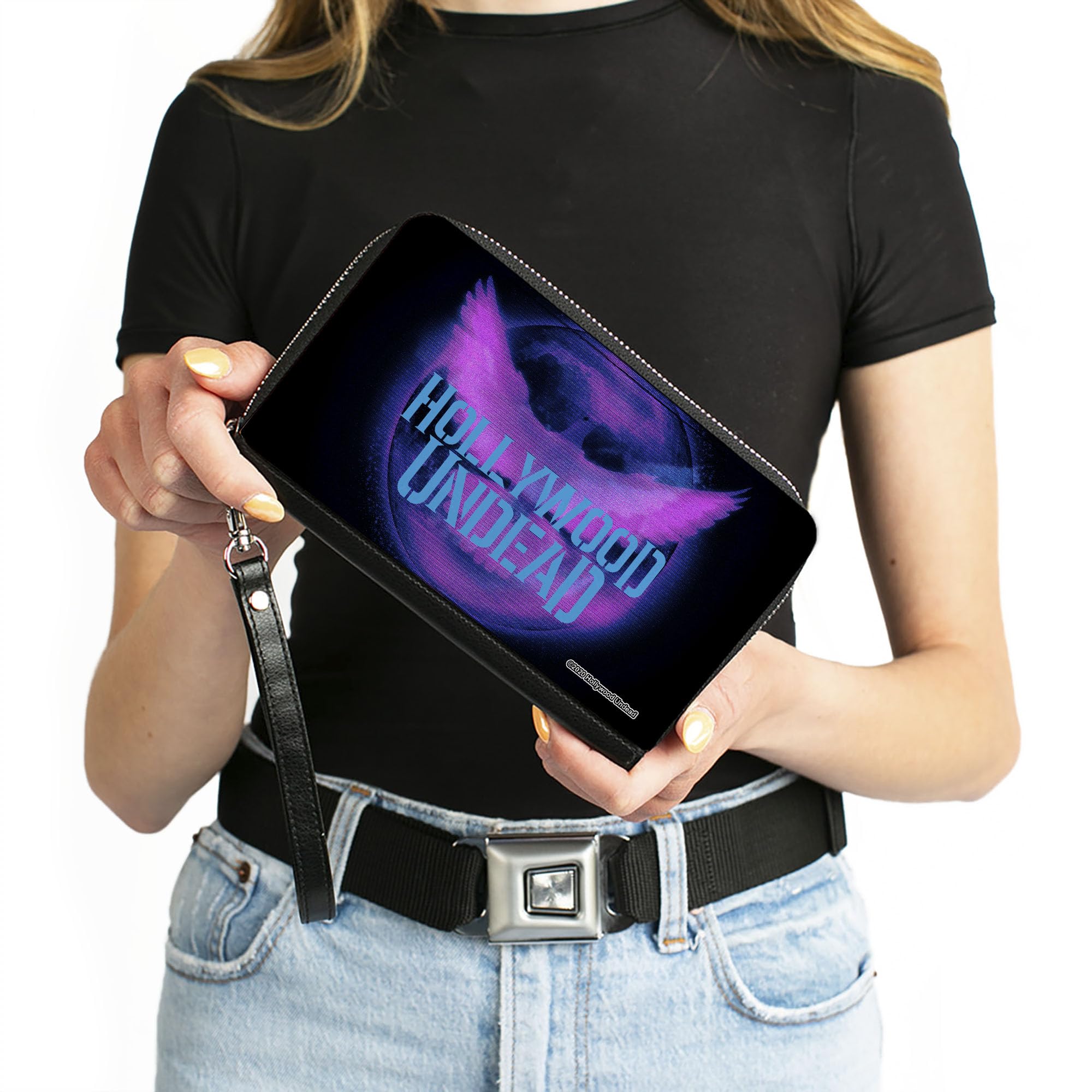 Buckle-Down Women's PU Zip Around Wallet Rectangle-Hollywood Undead, 7.5"x4.5"