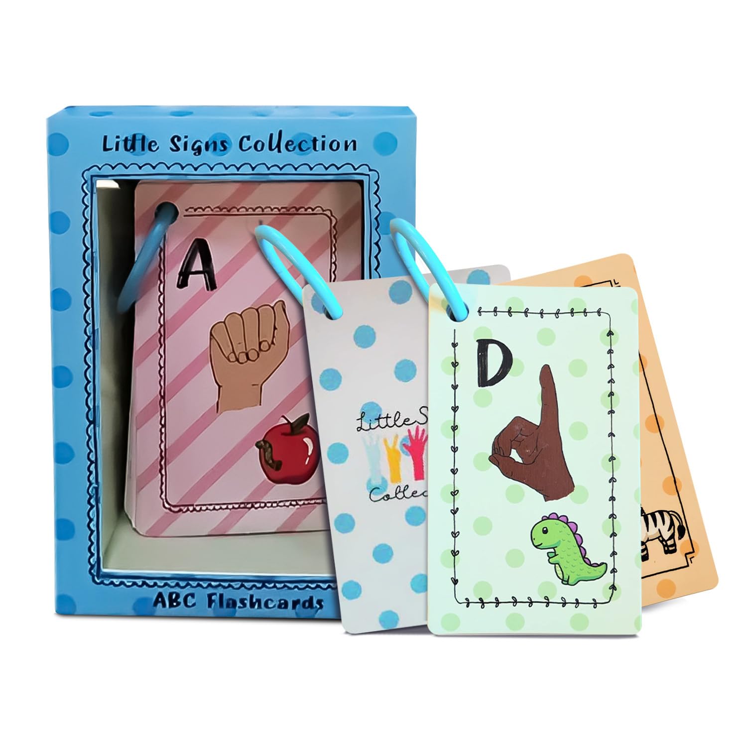 Little Signs Collection Sign Language Flash Cards - American Sign Language Flash Cards for Kids - Montessori Educational Toys - ASL Flash Cards for Babies, Toddlers, or Kids - 1 to 4 Years