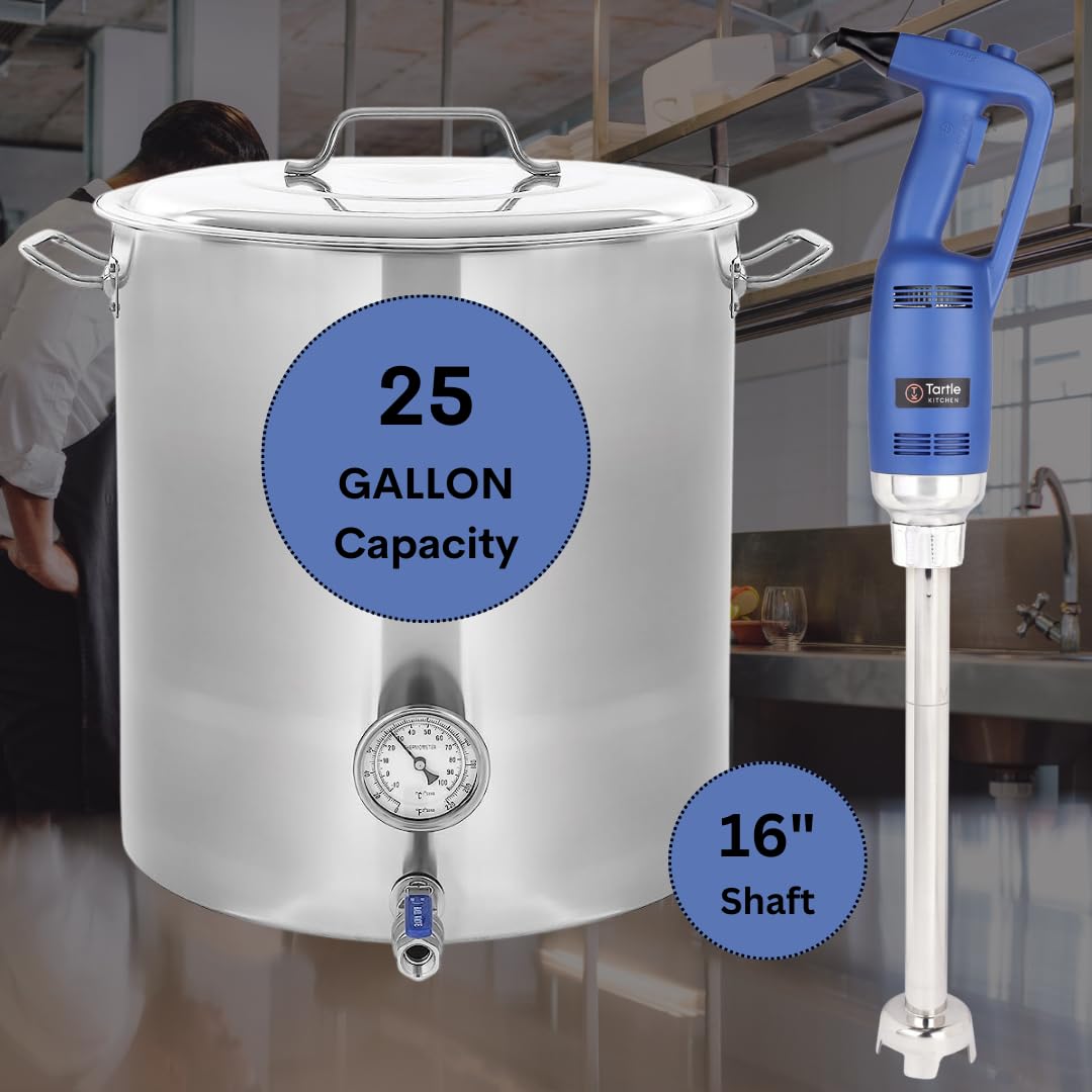 7” Stainless Steel Handheld Immersion Blender and 16” Light Duty Commercial Immersion Blender bundle