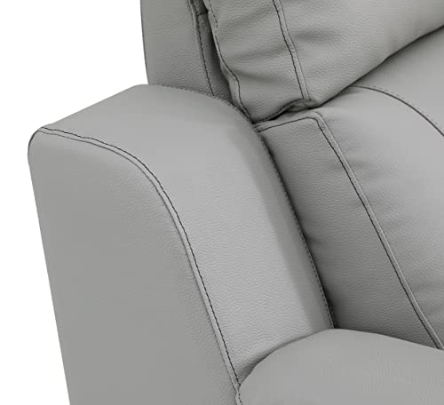 Blackjack Furniture Walker Leather Match Upholstered Reclining Living Room Sofa, Gray