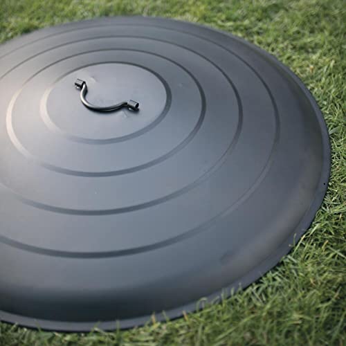 Backyard Creations 31 Inch Fire Pit Round Heavy Duty Steel Ring Lid Burner Cover for Outdoor Patio Fireplace, Black, 7.5'' Heightx31'' Widthx31'' Depth