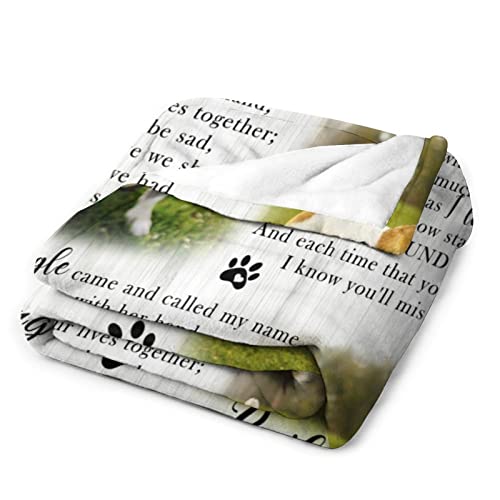 Artsadd Dog Pictures Custom Throw Blanket with Name Personalized Pet Memorial Blanket Memory Gift for Friends Sympathy Remembrance Customized Bed Throw Blanket Made in USA