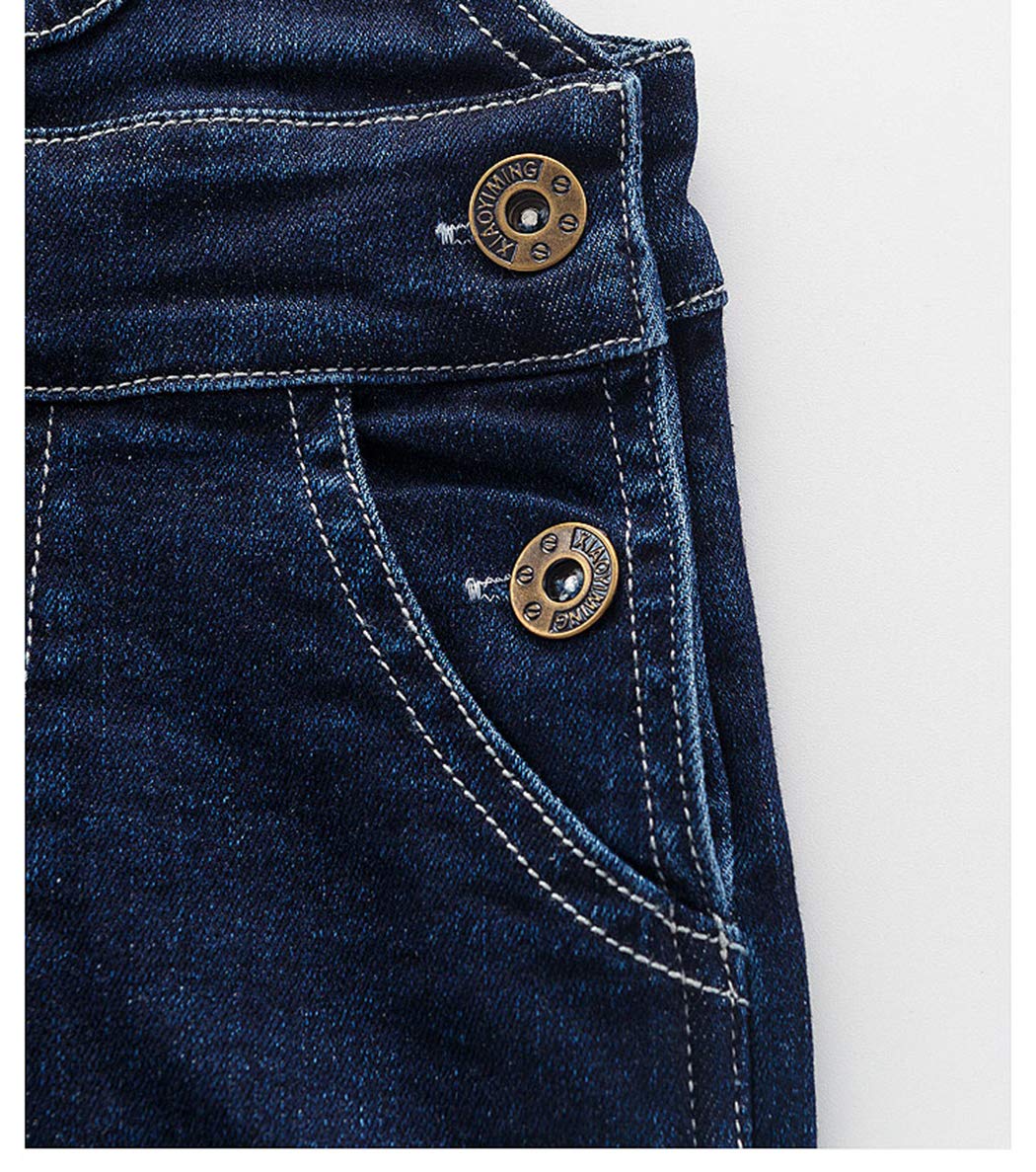 KIDSCOOL SPACE Baby & Little Boys/Girls Denim Overalls,Jean Workwear,Deep Blue,18-24 Months