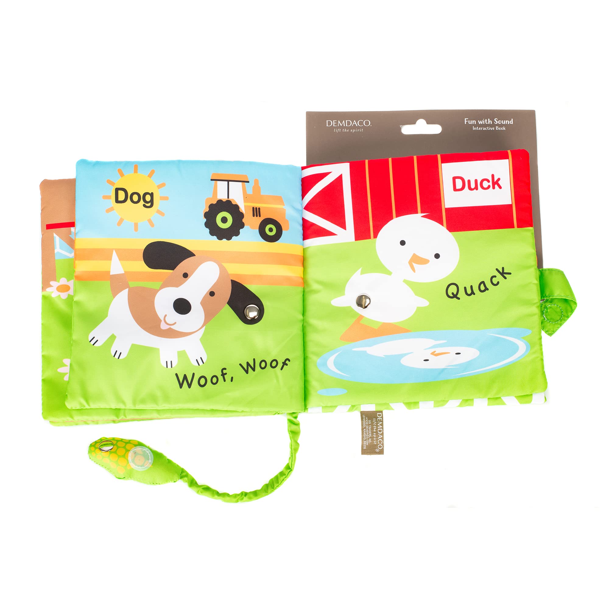 DEMDACO Happy Barnyard Friends Corn Rustic Red Children's Musical Soft Book Toy