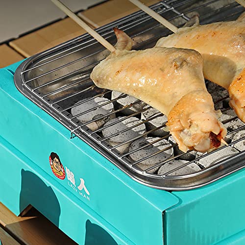 Airshi Charcoal Grill, Compact Detachable Single Use Outdoor BBQ Smoker Grill (Light Blue (containing 30 Charcoal))