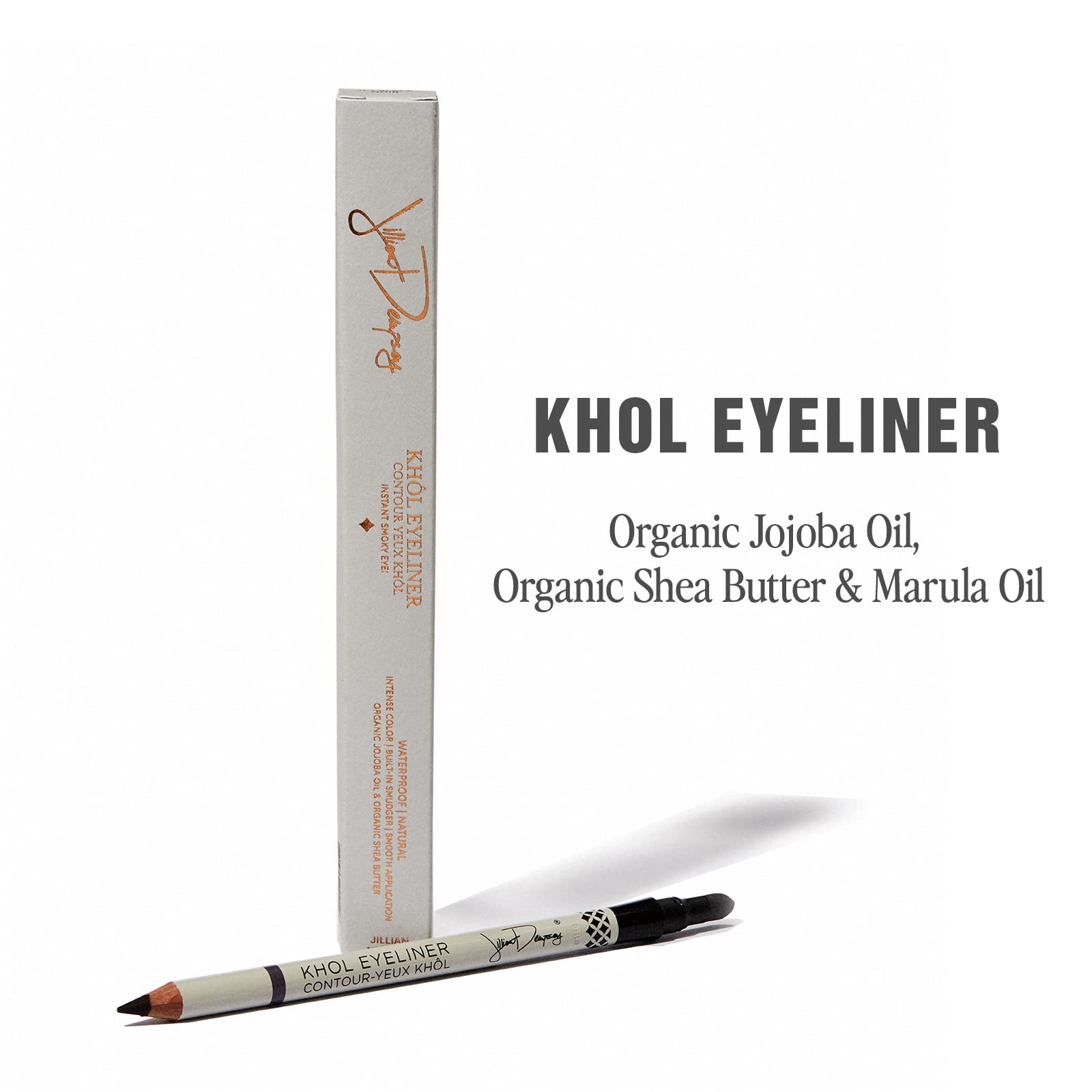 Jillian Dempsey Khôl Eyeliner | Waterproof Eyeliner Pencil with Built-in Smudger | Long-Lasting Intense Color I Jet Black