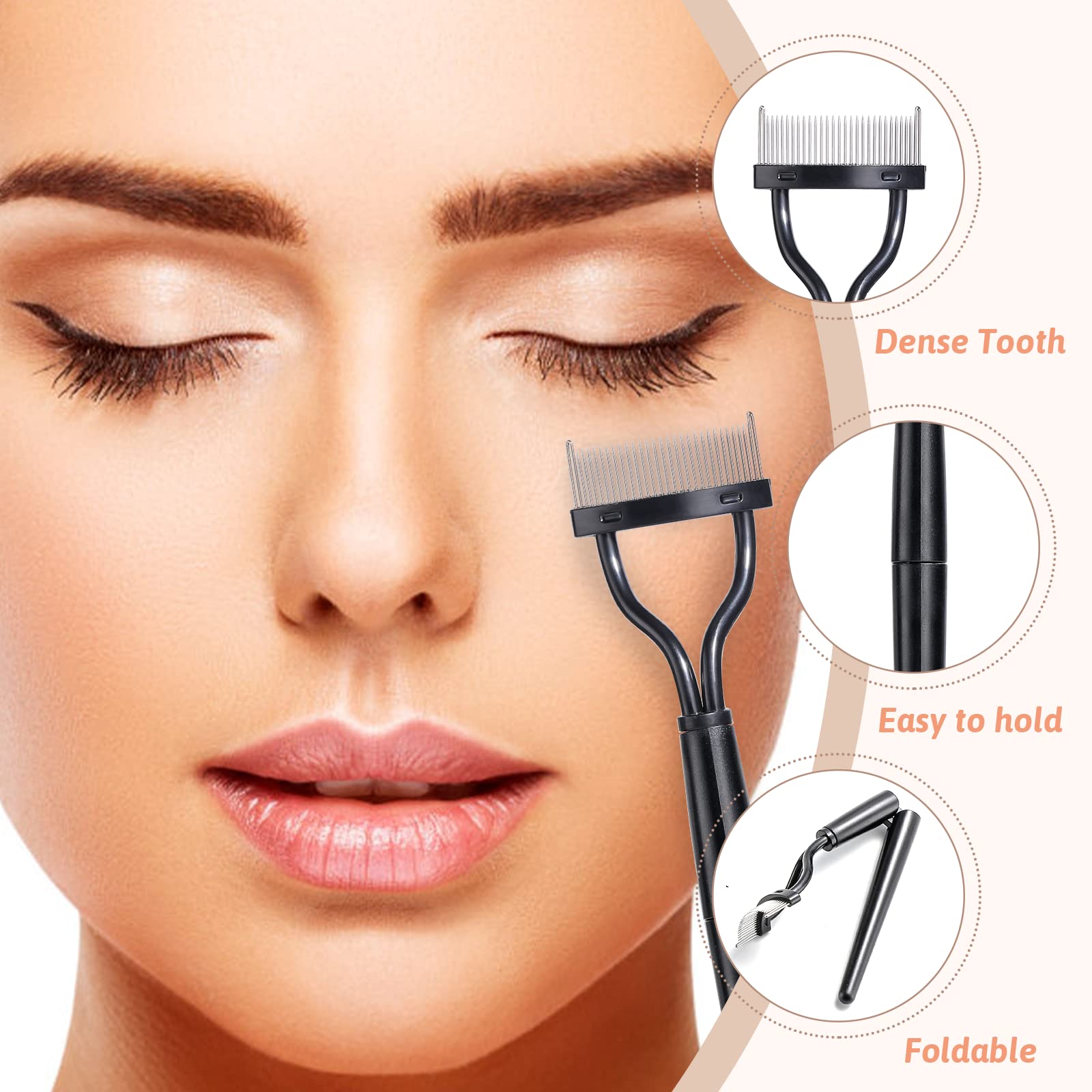BS-MALL Eyelash Grooming Brush Foldable Eyelash Separator Mascara Eyebrow Scissors Applicator Eyebrow Comb Brush for Making Up Supplies(5 Pieces)