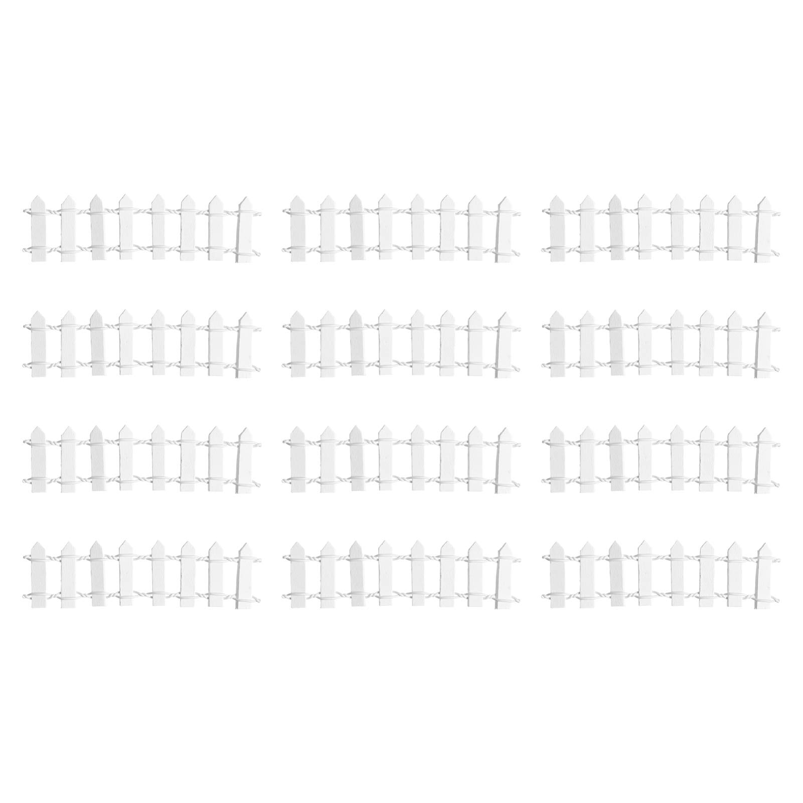 Amosfun 12pcs Miniature Stuff Miniature Fairy Garden Accessories Outdoor Fence Mini Fencing Bonsai kit- Micro Landscape Fence Accessories Miniature Fairy- Garden Fence Ornaments
