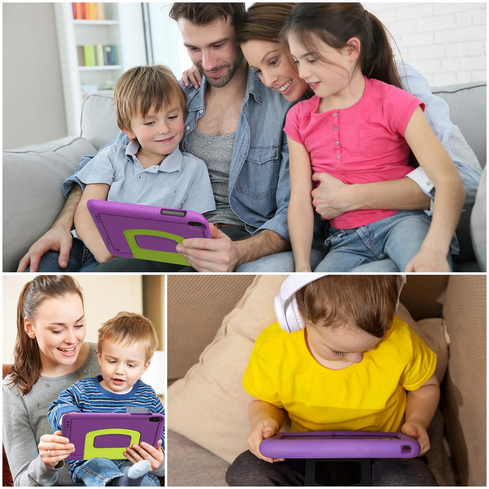 AOYODKG Tablet 9 inch, Android 12 Tablet, 14GB RAM 128GB ROM, 2.4G/5G WiFi Tablet with Shockproof Case, Parental Control, Bluetooth, Educational, Dual Camera, Games, Purple