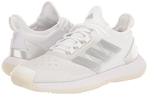 adidas Women's Adizero Ubersonic 4.1 Sneaker, White/Silver Metallic/Grey, 7.5