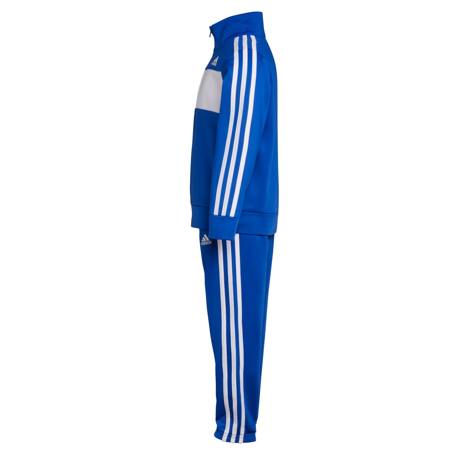 adidas Boys' Little Tricot Jacket & Pant Clothing Set, Essential Tricot Brite Blue, 4T