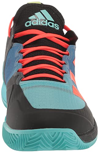 adidas Men's Adizero Ubersonic 4 Clay Tennis Shoe, Pulse Aqua/Black/Black, 9