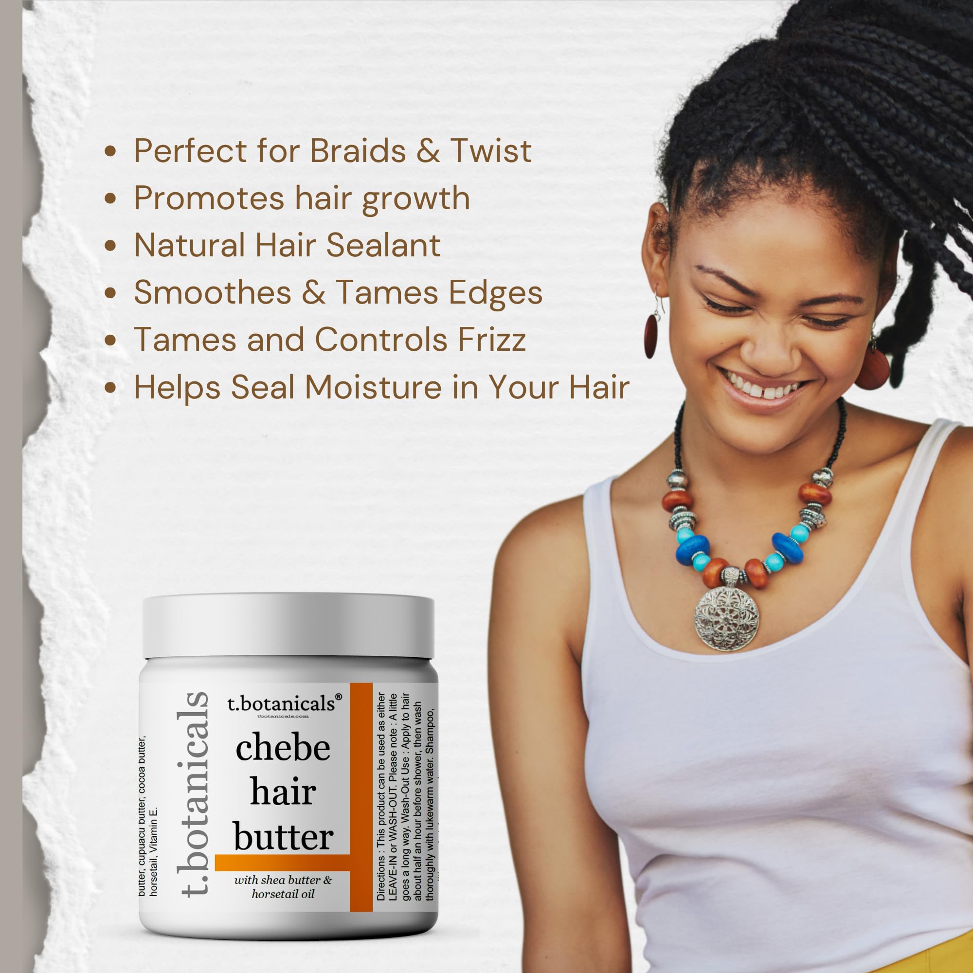 Chebe Hair Butter for Growth, Thickening and Nourishment - Ayurvedic Formulation with Horsetail (Lavender, 8 oz)