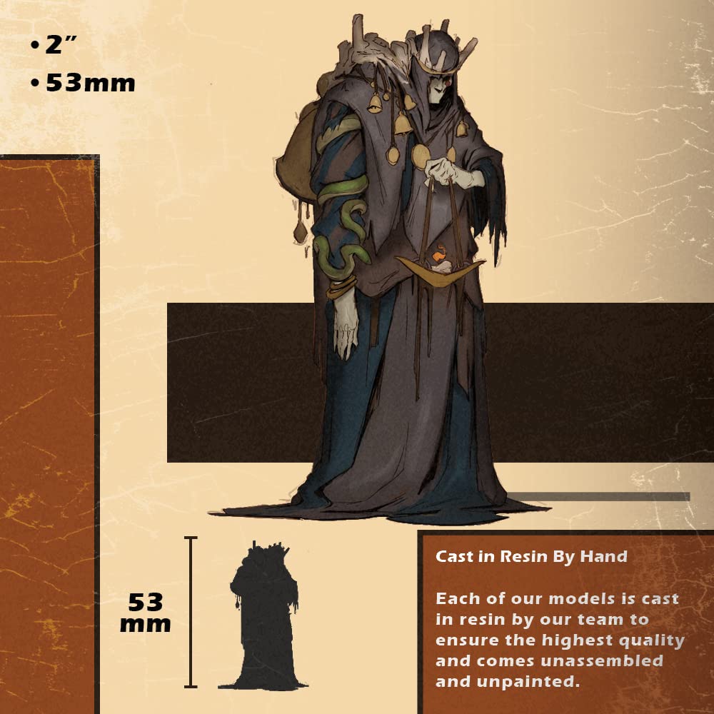 Dungeon Craft Unpainted Miniatures, Compatible with DND, RPG, Tabletop Games, Roleplaying Figures for Your Next Dungeons & Dragons Quest, Mini Gaming Action Figures (The Candle Priest)