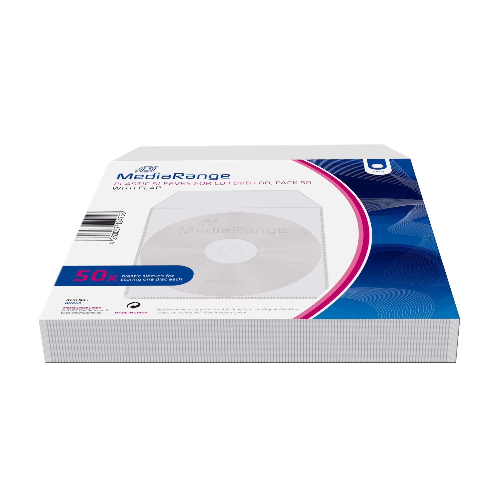 MEDIARANGE BOX64 CD/DVD Disc Storage Case