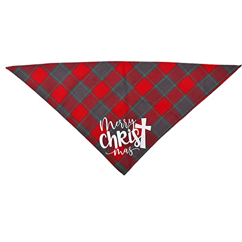 Christmas Dog Plaid Bandana Triangle Bib Set Scarf Accessories Holiday for Pet Dogs Cats