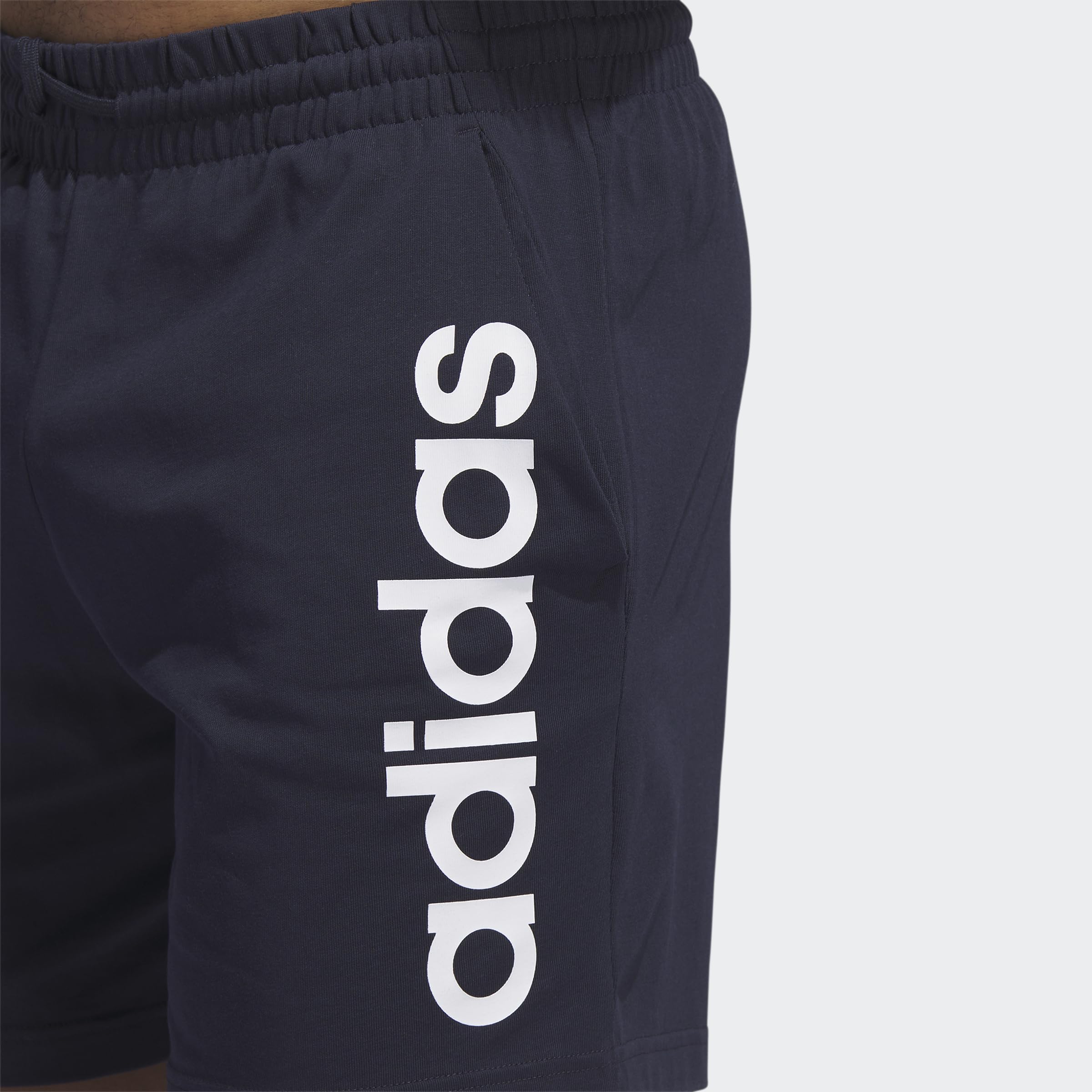 adidas Men's AEROREADY Essentials Single Jersey Linear Logo Shorts, Black, Large