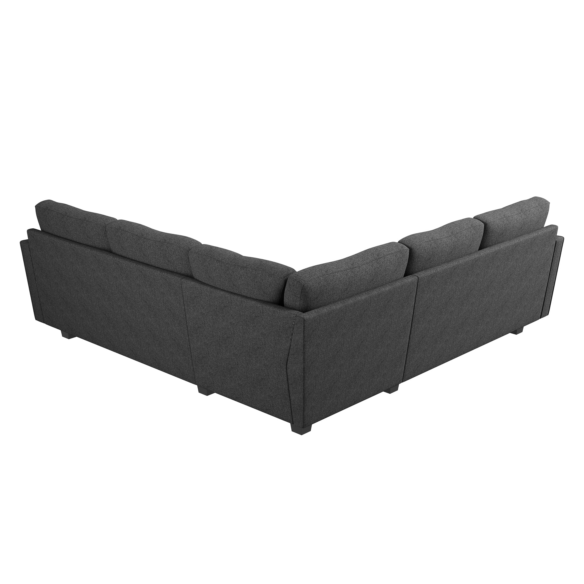 HONBAY Convertible Sectional Sofa L Shaped Couch for Small Apartment Reversible Sectional Couch for Living Room,Velvet Black