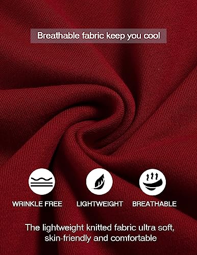 COOFANDY Men's Casual Shawl Collar Sweater Long Sleeve Pullover Wine Red L Wine Red Large
