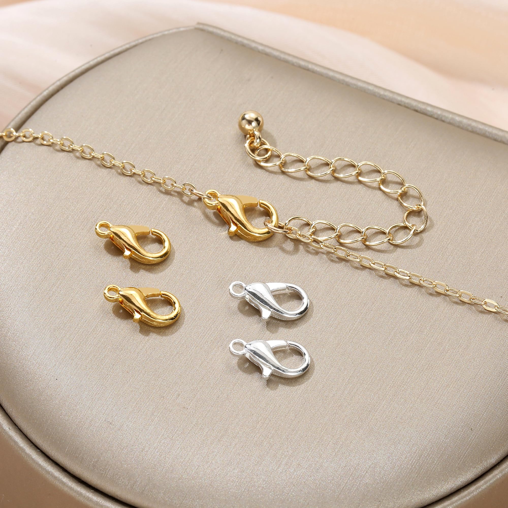 KOPOX 5 Sizes Silver and Gold Open Jump Rings, 500PCS O Rings and Lobster Clasps, Small and Large Jump Rings for Jewelry Making and Keychains