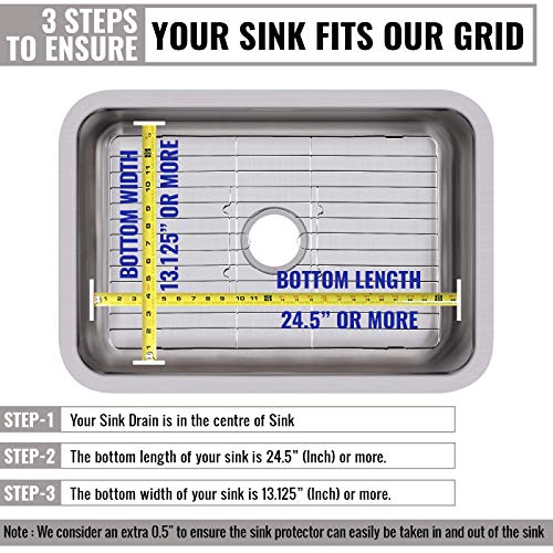 Better Houseware Extra Large Sink Protector Grid, Stainless Steel (24-1/8β x 12-5/8β x 1)