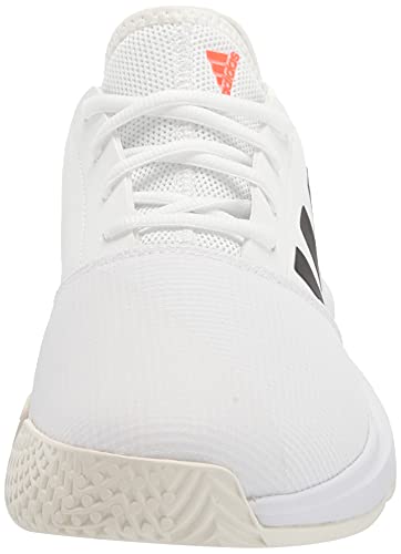 adidas Women's Gamecourt Tennis Shoe, White/Black/Solar Red, 9