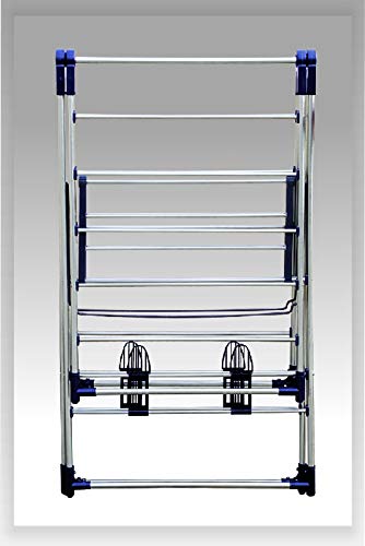 CUISINE TALENT EZHOME Large Foldaway Laundry Rack, Heavy Duty, Collapsible, Space-Saving Storage, Stainless Steel, Indoor/Outdoor