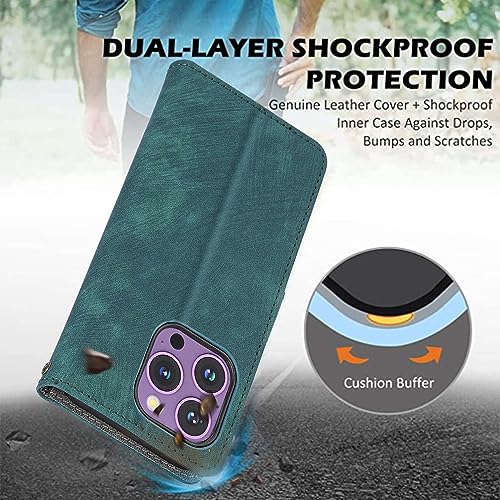 Case Compatible with Infinix Note 11 X663 X663B,Case with Card Slot.Wallet Design,RFID Protection.Standable Flip Case Green